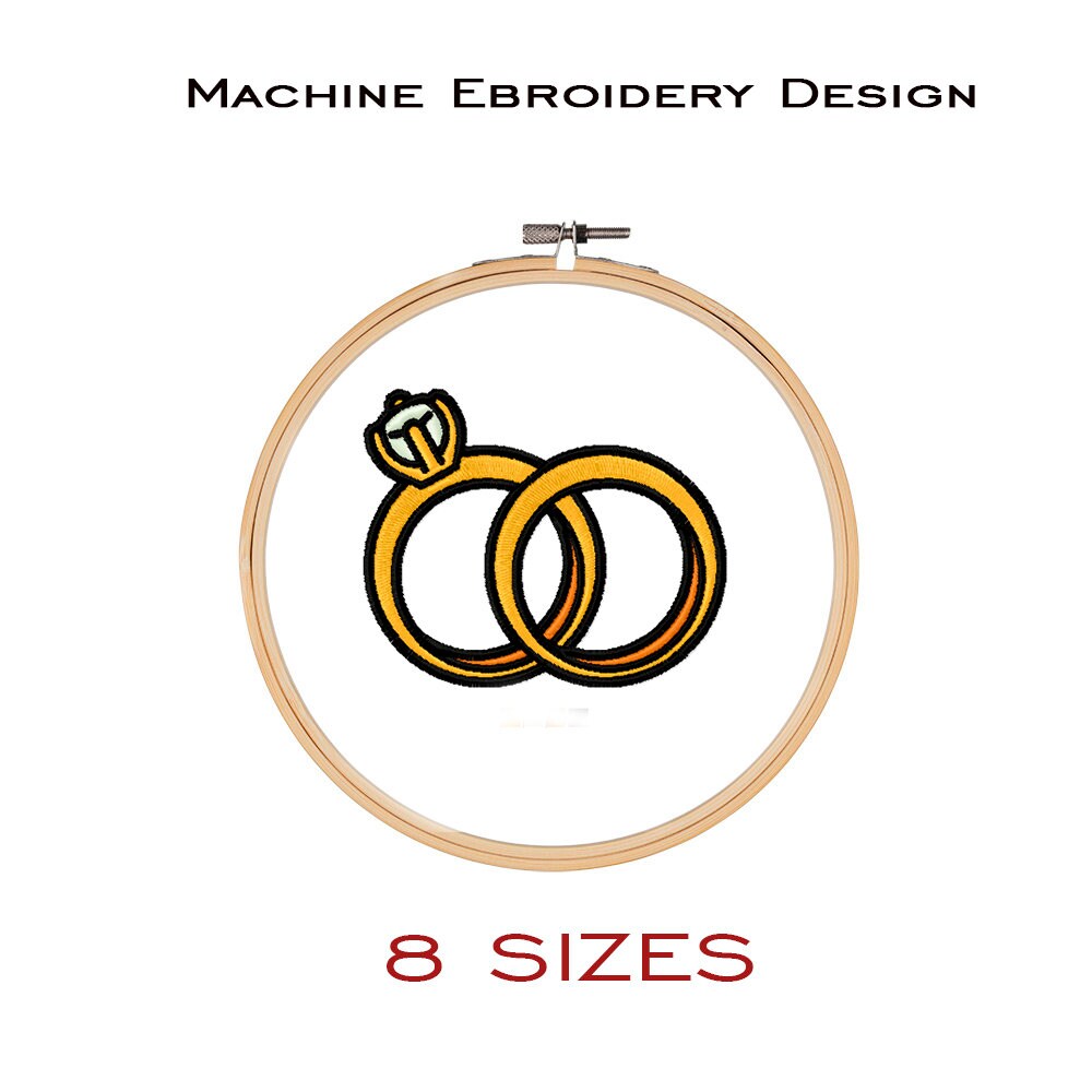 WEDDING RING Embroidery. Jewelry Machine Embroidery File - Etsy