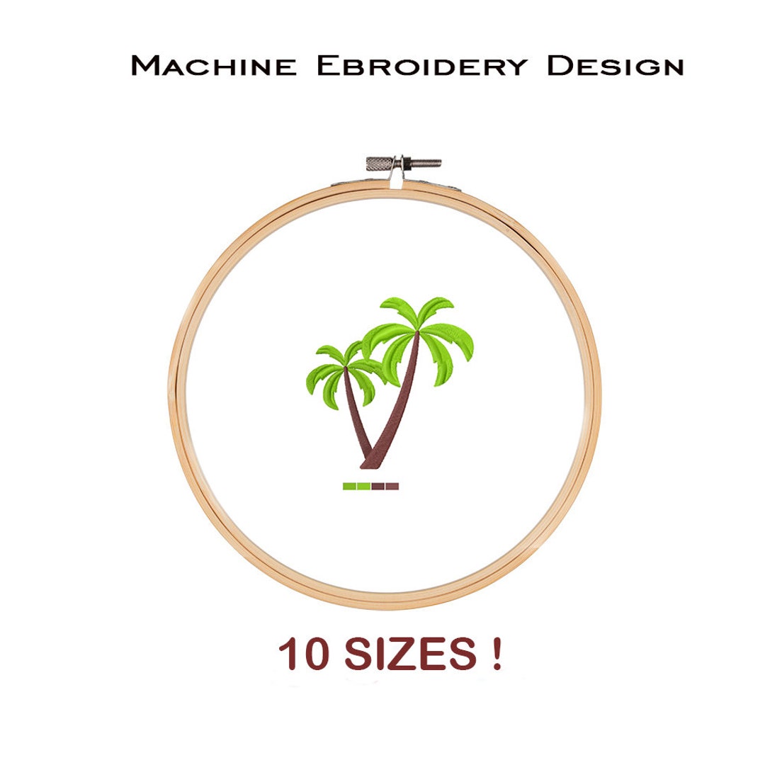 PALM TREE Embroidery Design. SUMMER Embroidery. Island Embroidery ...
