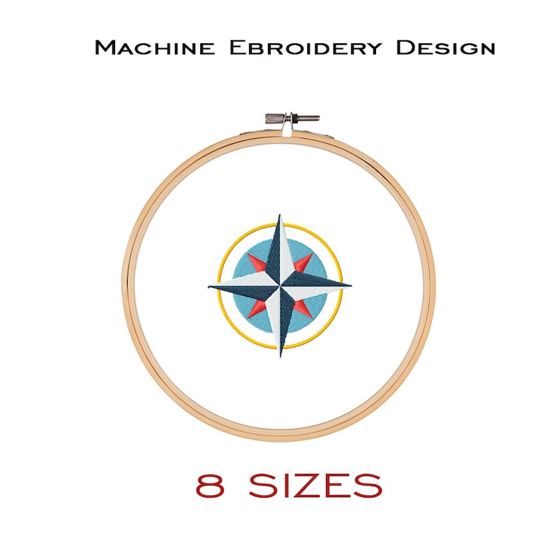 COMPASS Embroidery Design. Camping Machine Embroidery File. South North ...