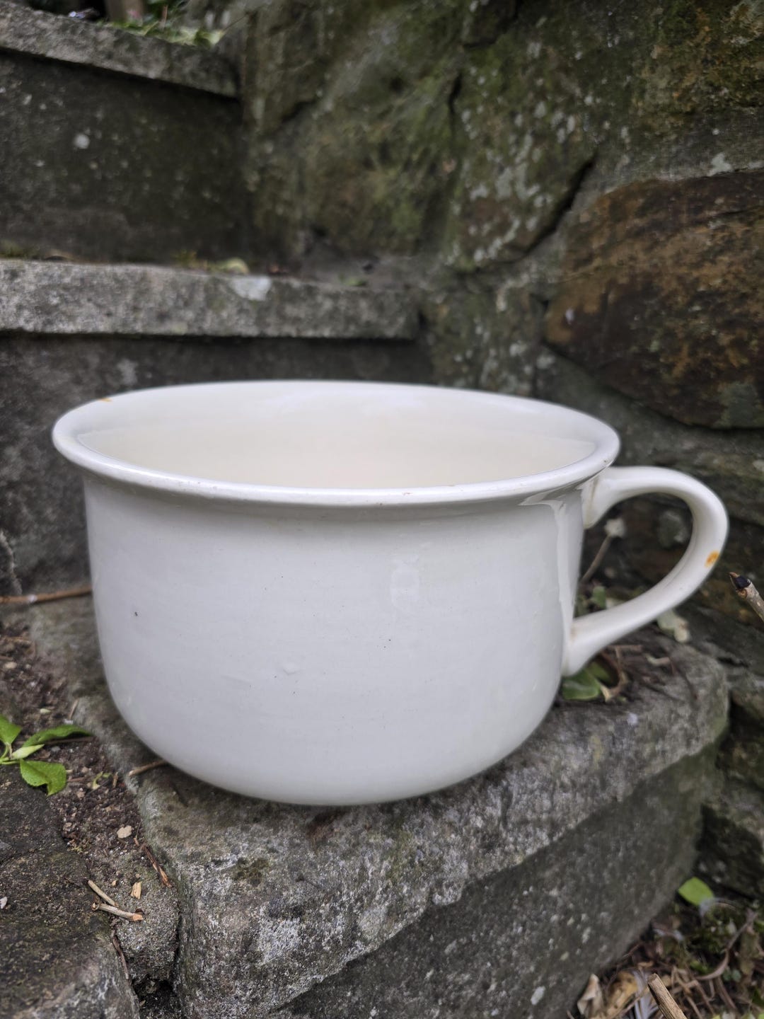 Vintage Cream Colour Chamber Pot. Old Original Potty. Vintage Bathroom ...
