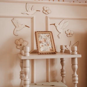 Wooden Hummingbird Wall Decoration, Wanddeko Aus Holz, Holzanhänger ...