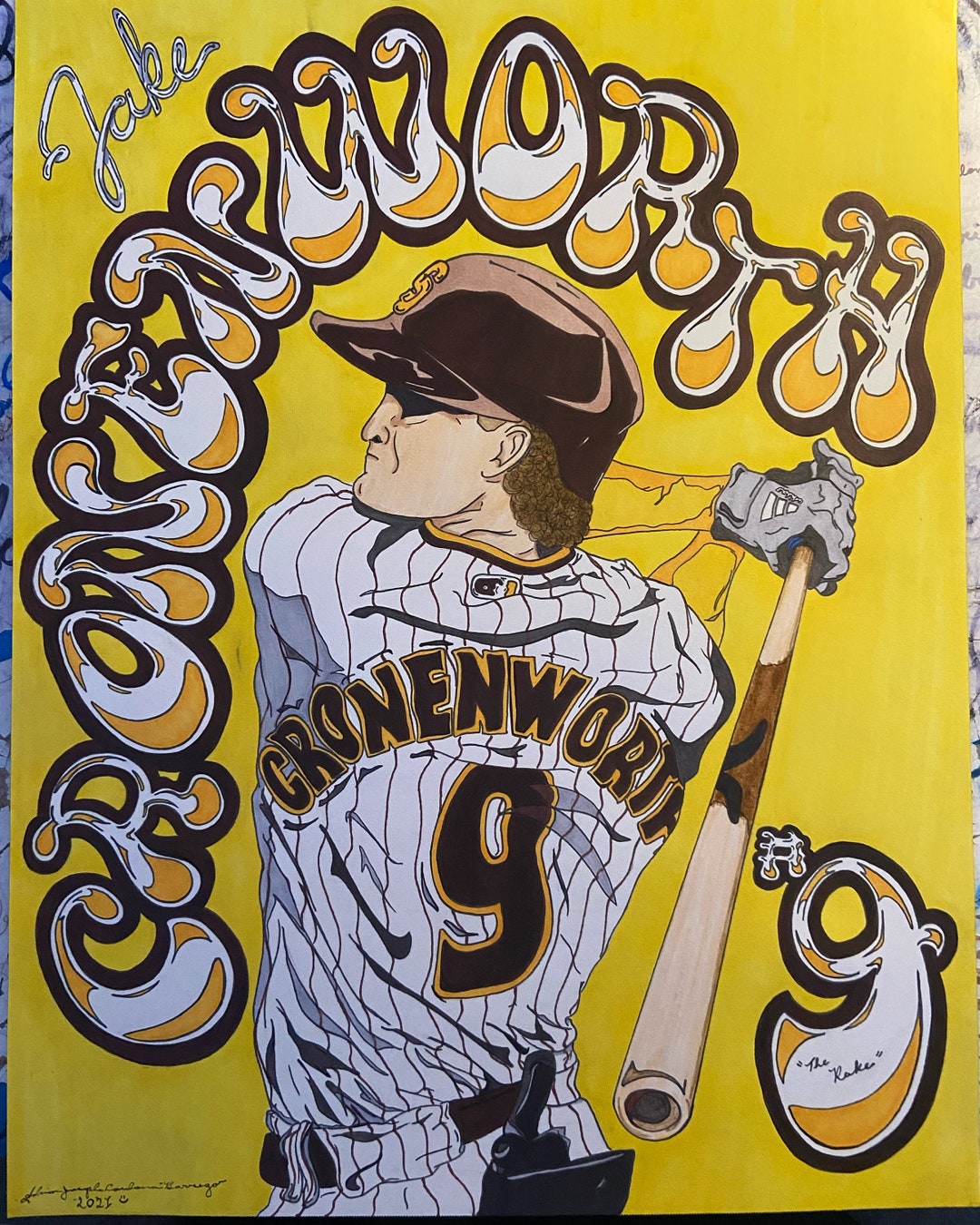 San Diego Padres Jake 'the Rake' Cronenworth #9 11x14 Art Print - Etsy