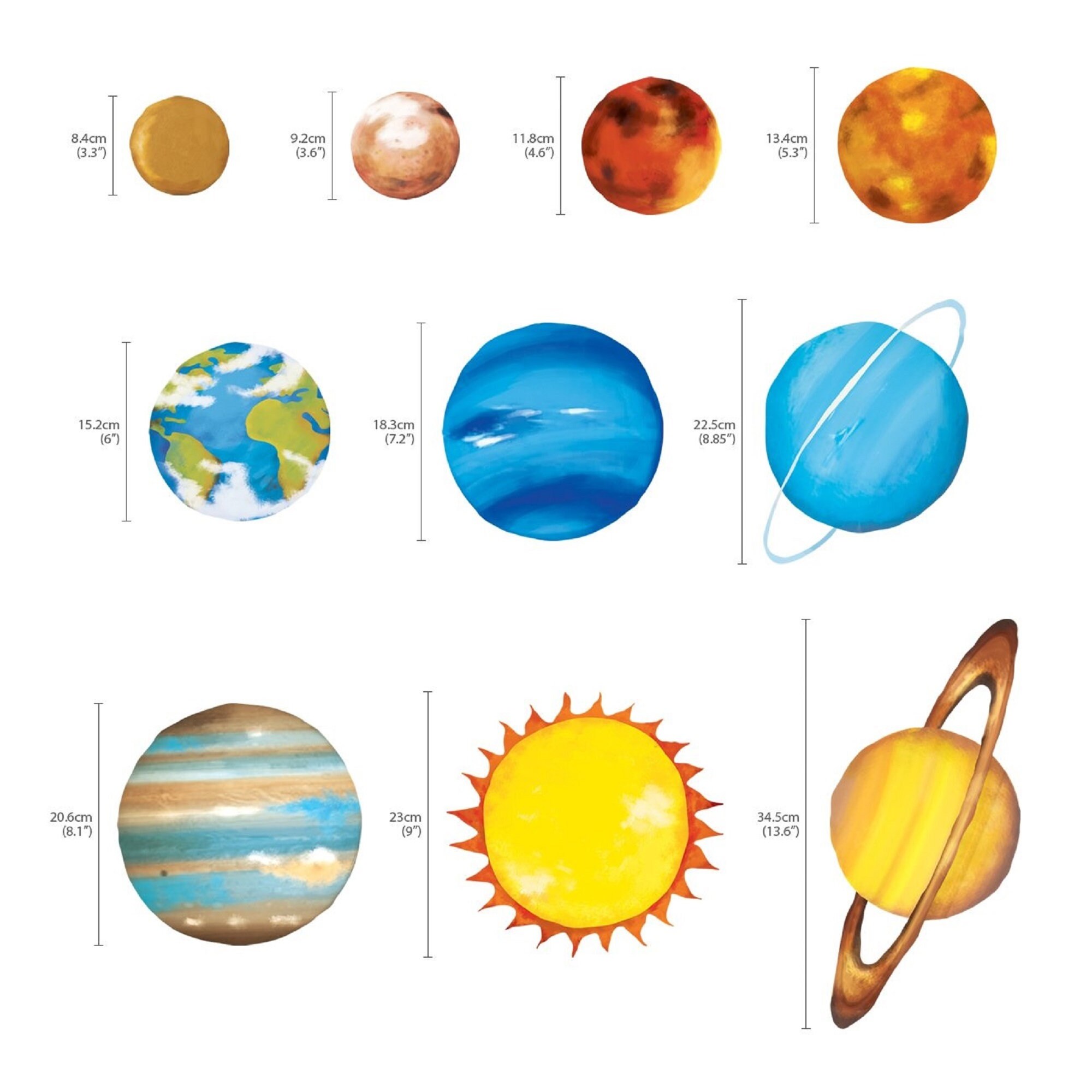Planet Wall Decal-planets in the Space-kids Wall Decals-peel - Etsy