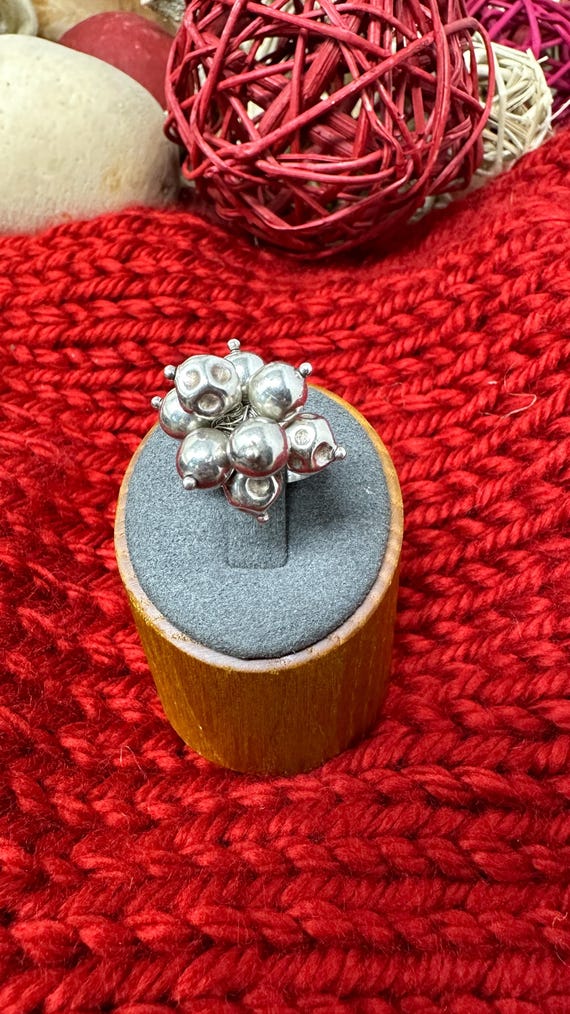 950 Silver Ball Ring - Gem