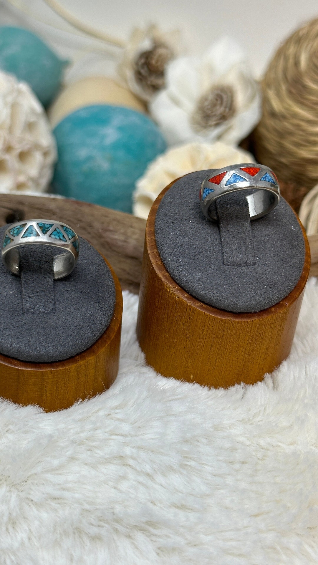 Southwestern Style Bands - 2 of Them - Red & Blue - Etsy