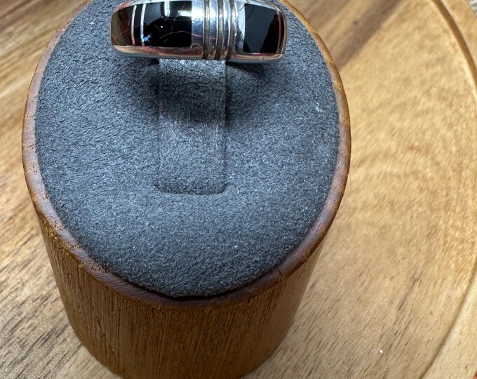 Ray Tracey, Navajo Black Onyx Inlay Ring - Etsy