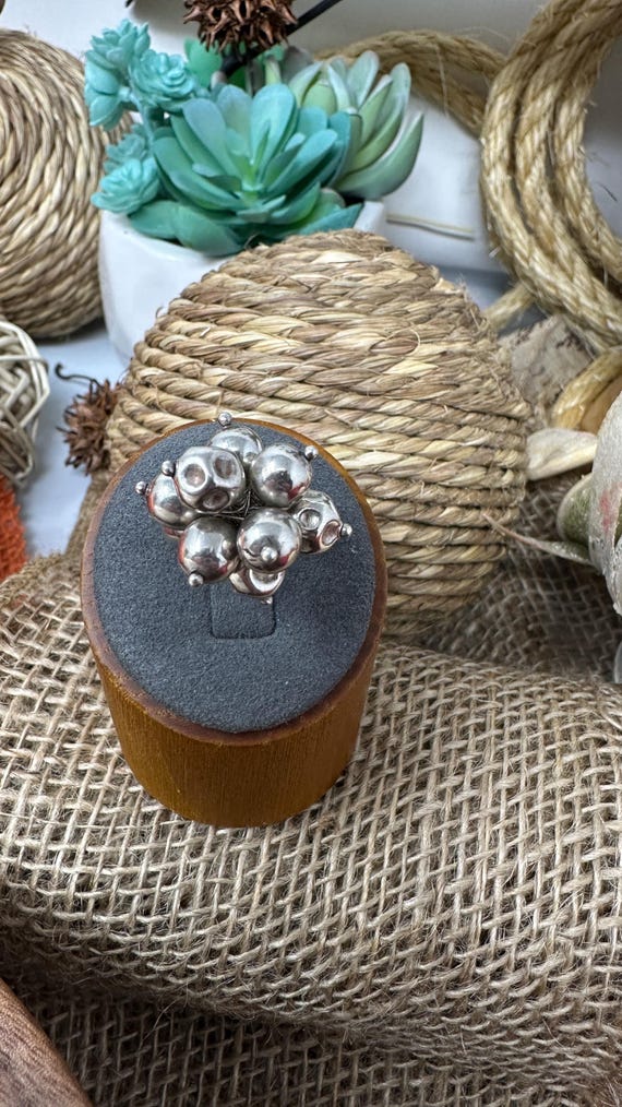 950 Silver Ball Ring - Gem