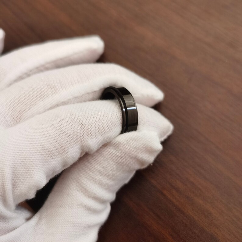 Titanium Steel Minimalist Ring Mens Ring Black Ring Dainty - Etsy