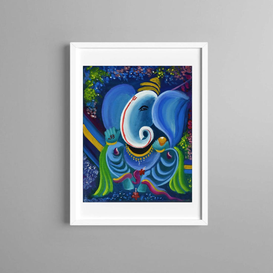 Ganesha Painting Digital Download| Hindu Wall Art| Printable Indian ...