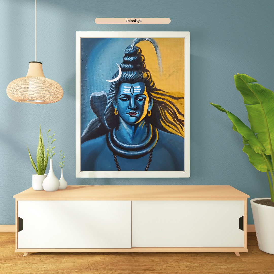 Mahadev Original Handmade Acrylic Painting | Lord Shiva Creative ...