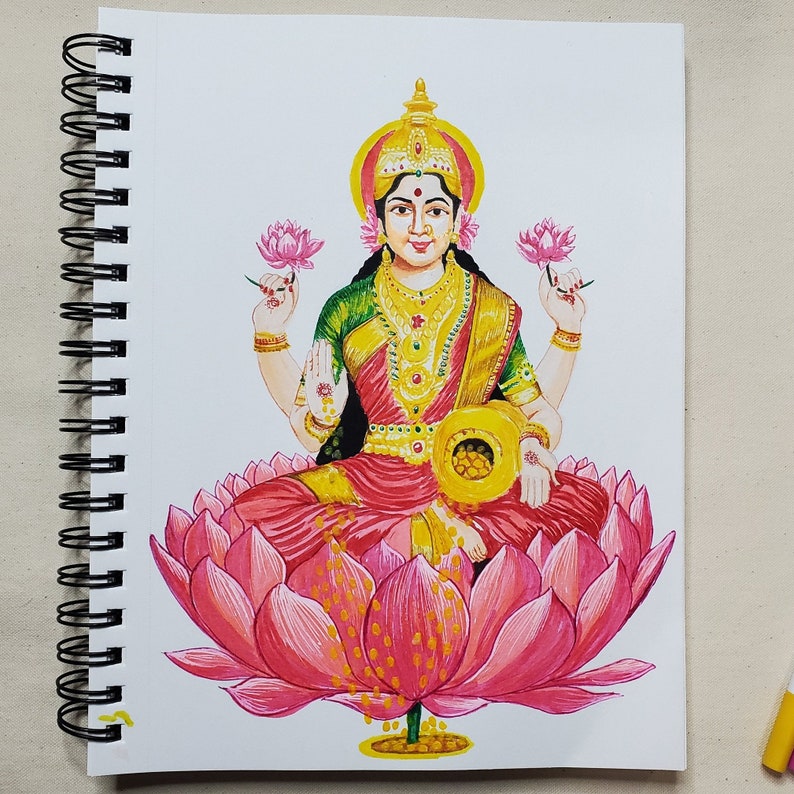Lakshmi Maa Sketch Pen Drawing, Original Handmade Lakshmi Ma Painting ...