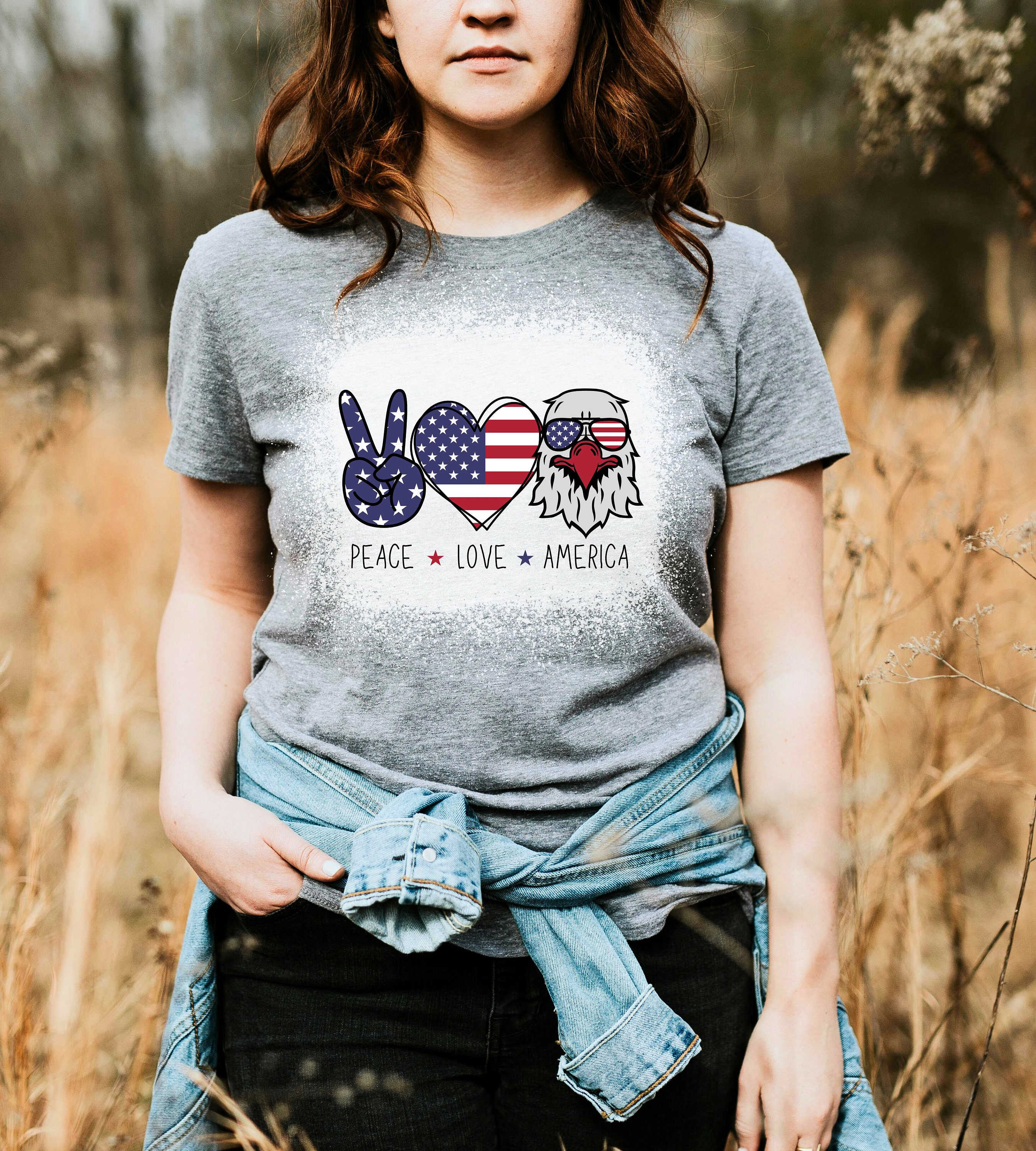 Peace Love 'merica SVG & PNG 2 Designs - Etsy