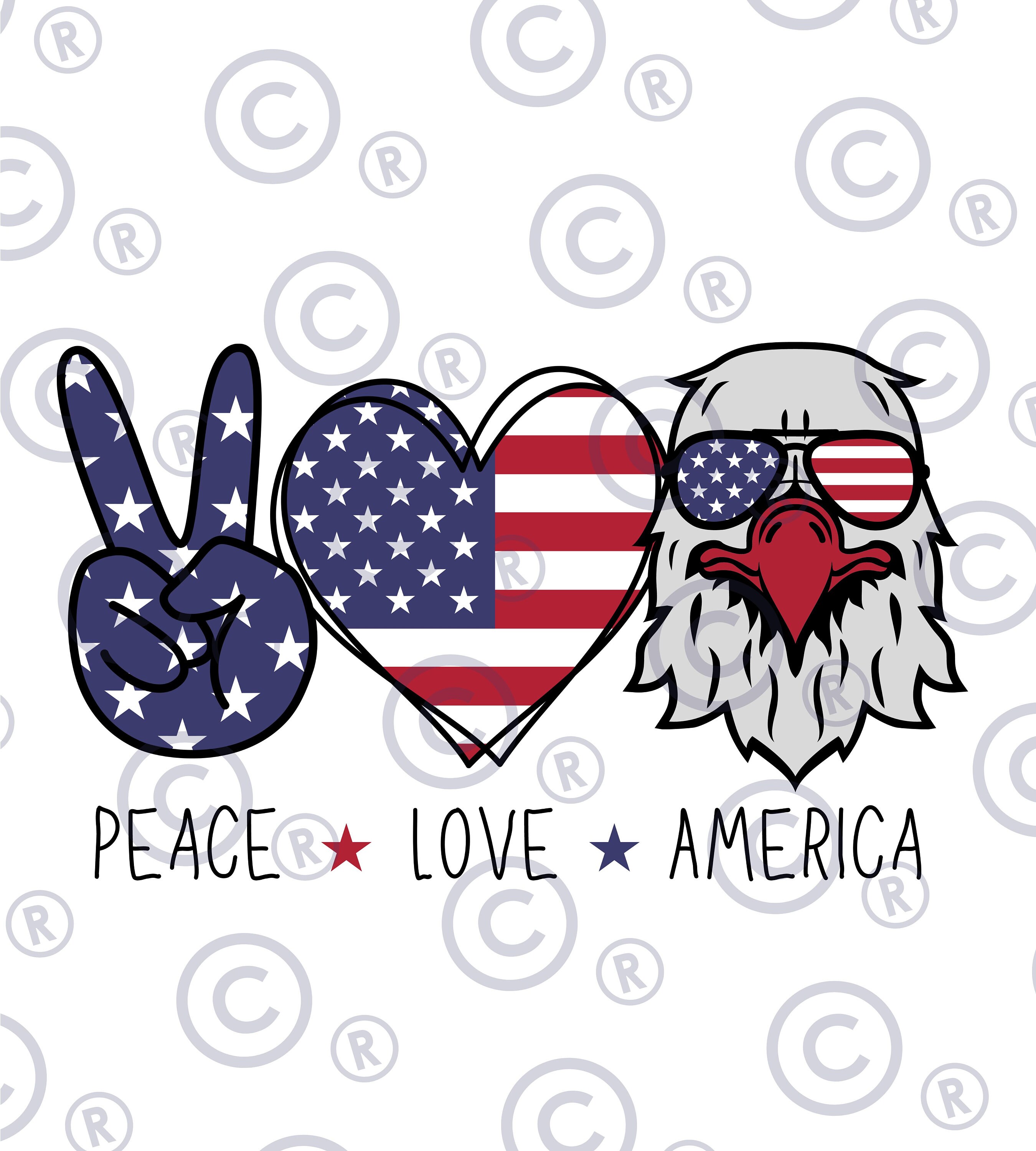Peace Love 'merica SVG & PNG 2 Designs - Etsy