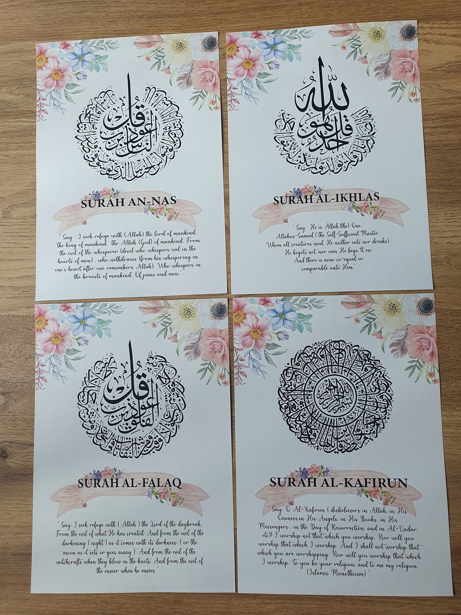 The 4 Quls With Translations - Etsy UK