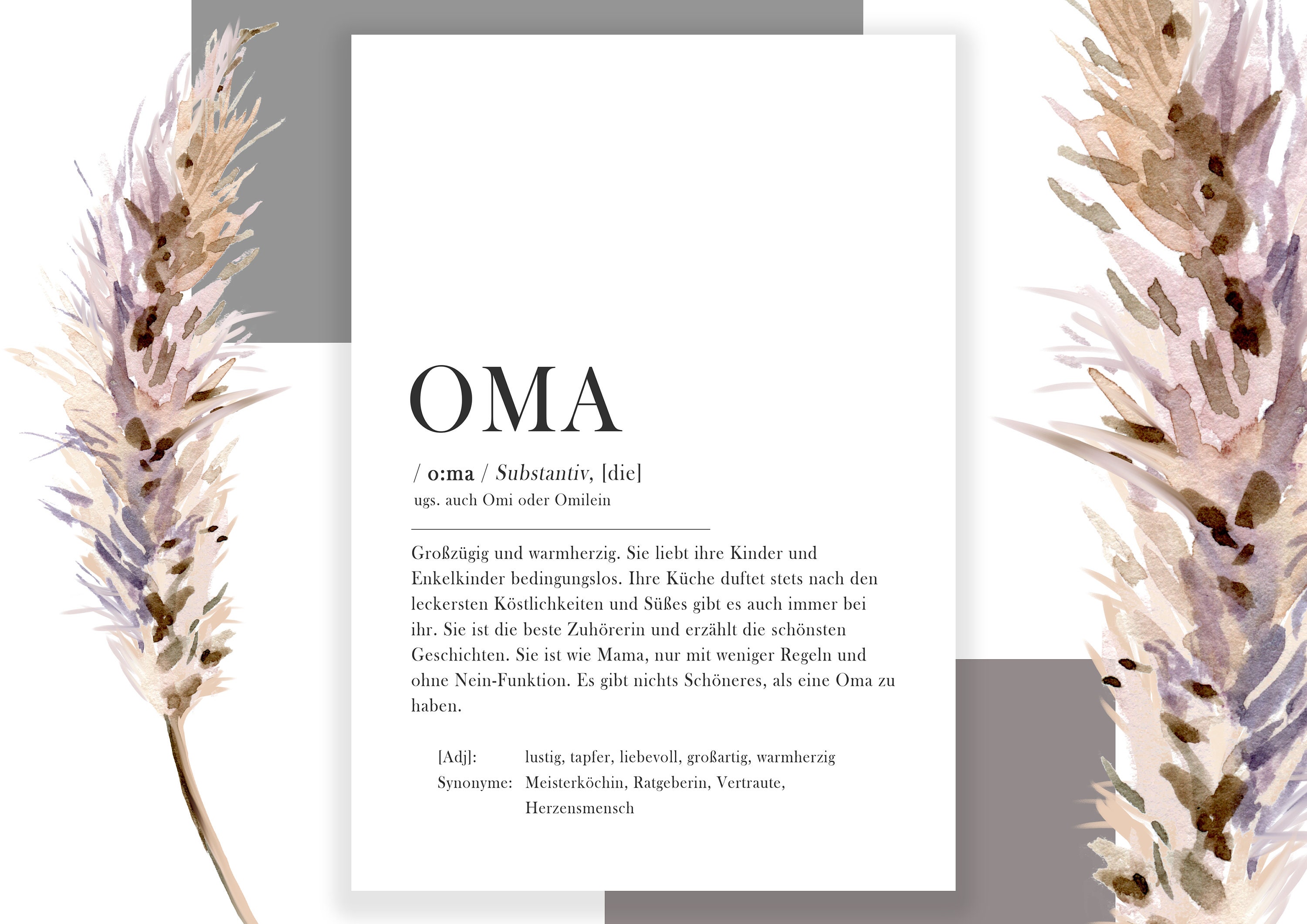 Poster Oma Print Din A4 Bild Karte Geschenk | Etsy