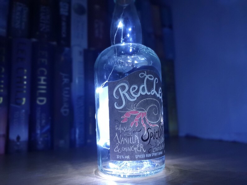 Red Leg Alcohol Bottle Fairy Lights Upcycled Bottle Lamp - Etsy