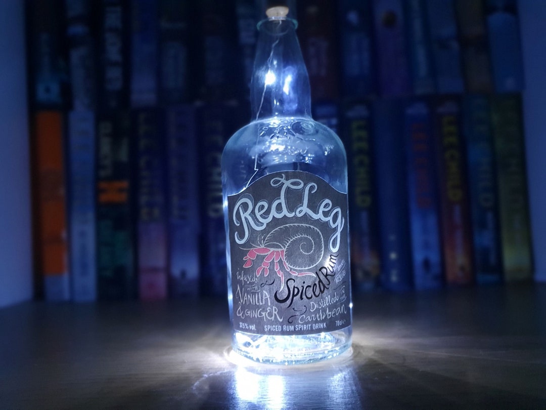 Red Leg Alcohol Bottle Fairy Lights Upcycled Bottle Lamp With LED ...