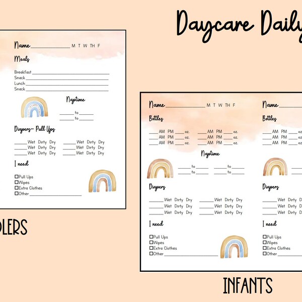 Toddler Daily Report - Etsy