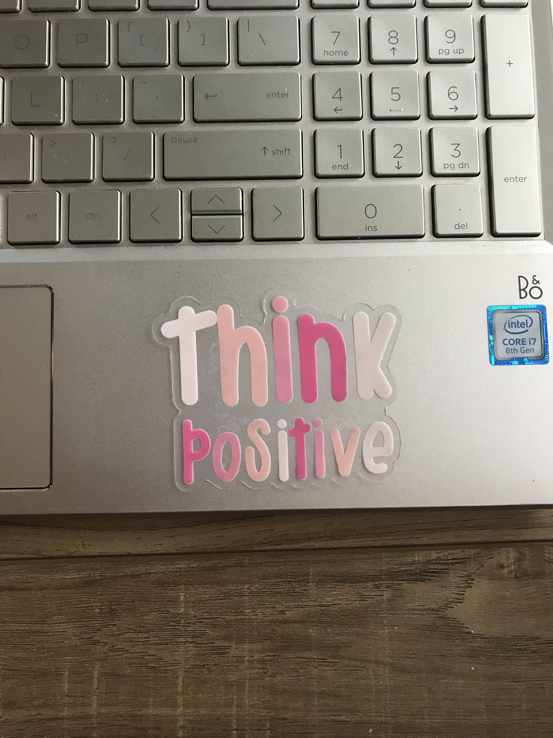 Think Positive Clear Vinyl Sticker // Decal for Laptop // - Etsy