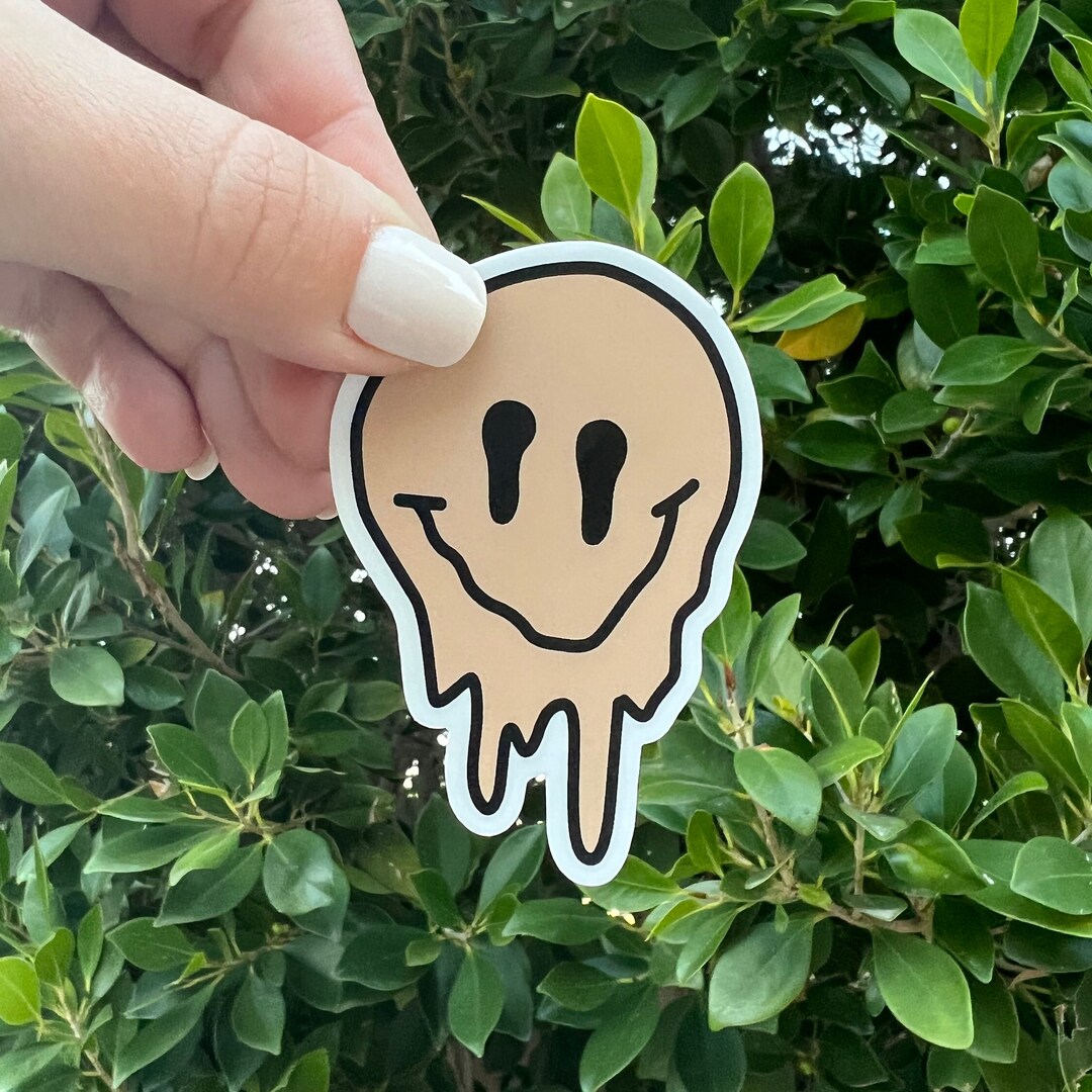 Matte Vinyl Drippy Smile Sticker // Decal for Laptop // Sticker for ...