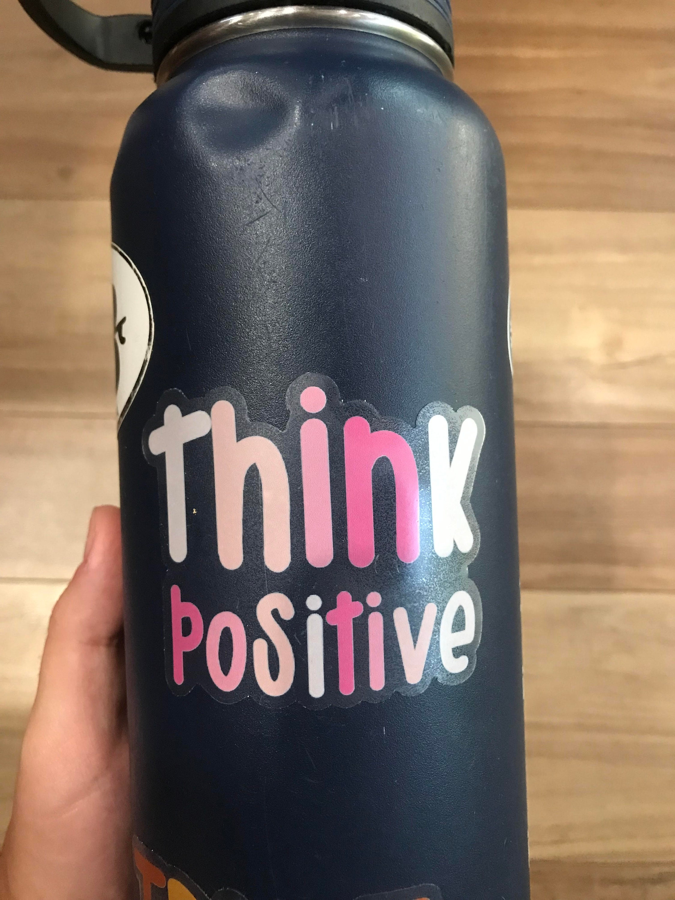 Think Positive Clear Vinyl Sticker // Decal for Laptop // - Etsy