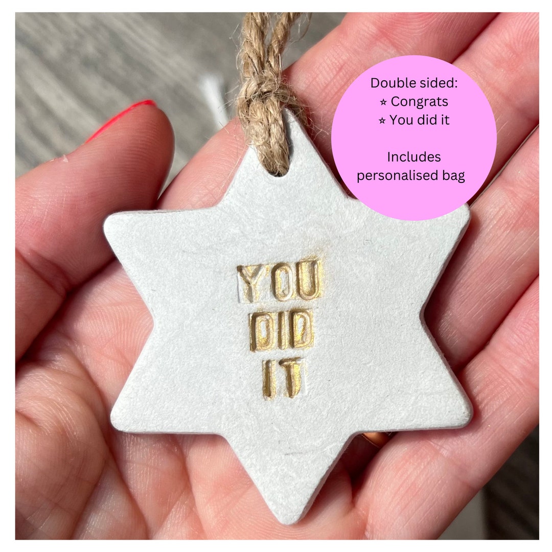 Congratulations You Did It, Hanging Star Gift Tag, Celebrate Exam ...