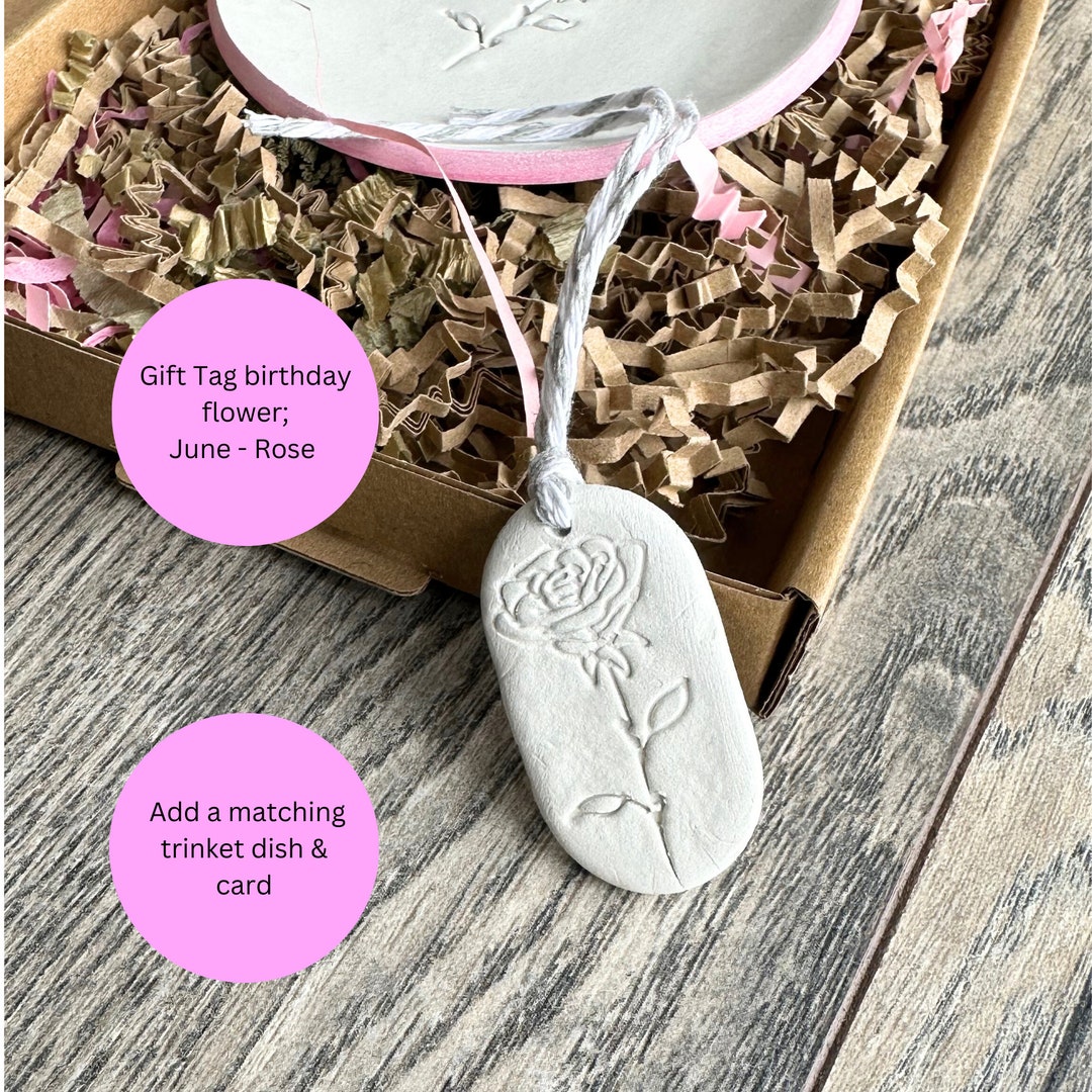 Gift Tag for June Birthday, Matching Rose Birth Flower Gift Tag for ...