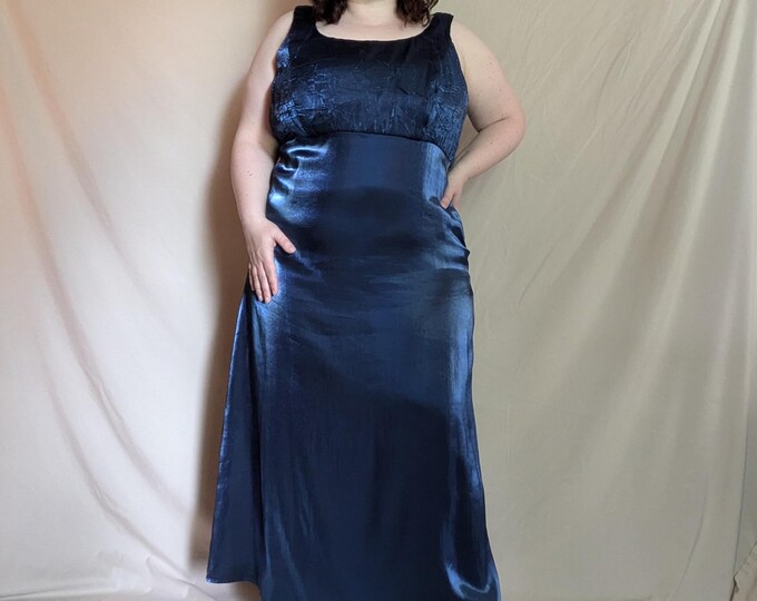 Plus Size / Bust 48 / Waist 44 / Hip 54 / Vintage 90s Shimmering Dark ...