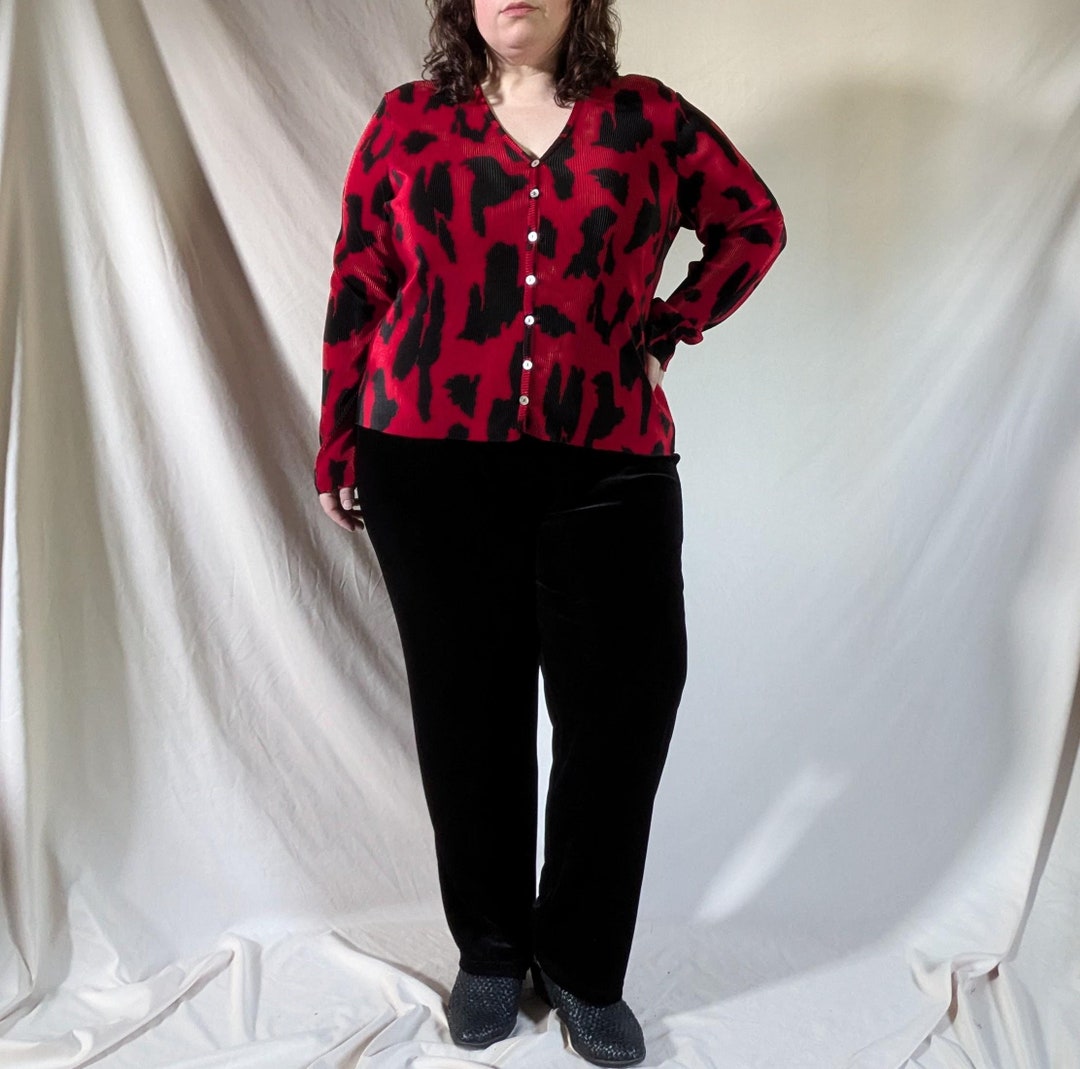 Plus Size / Waist 37-52 / Hips 50+ / Vintage Stretchy Black Velvet ...