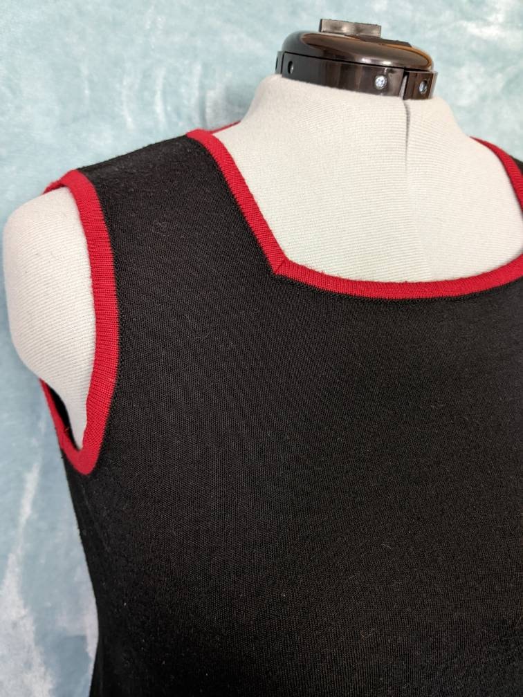 Plus Size / Bust 46 / Waist 44 / Hip 50 / Vintage Black Knit Sleeveless ...