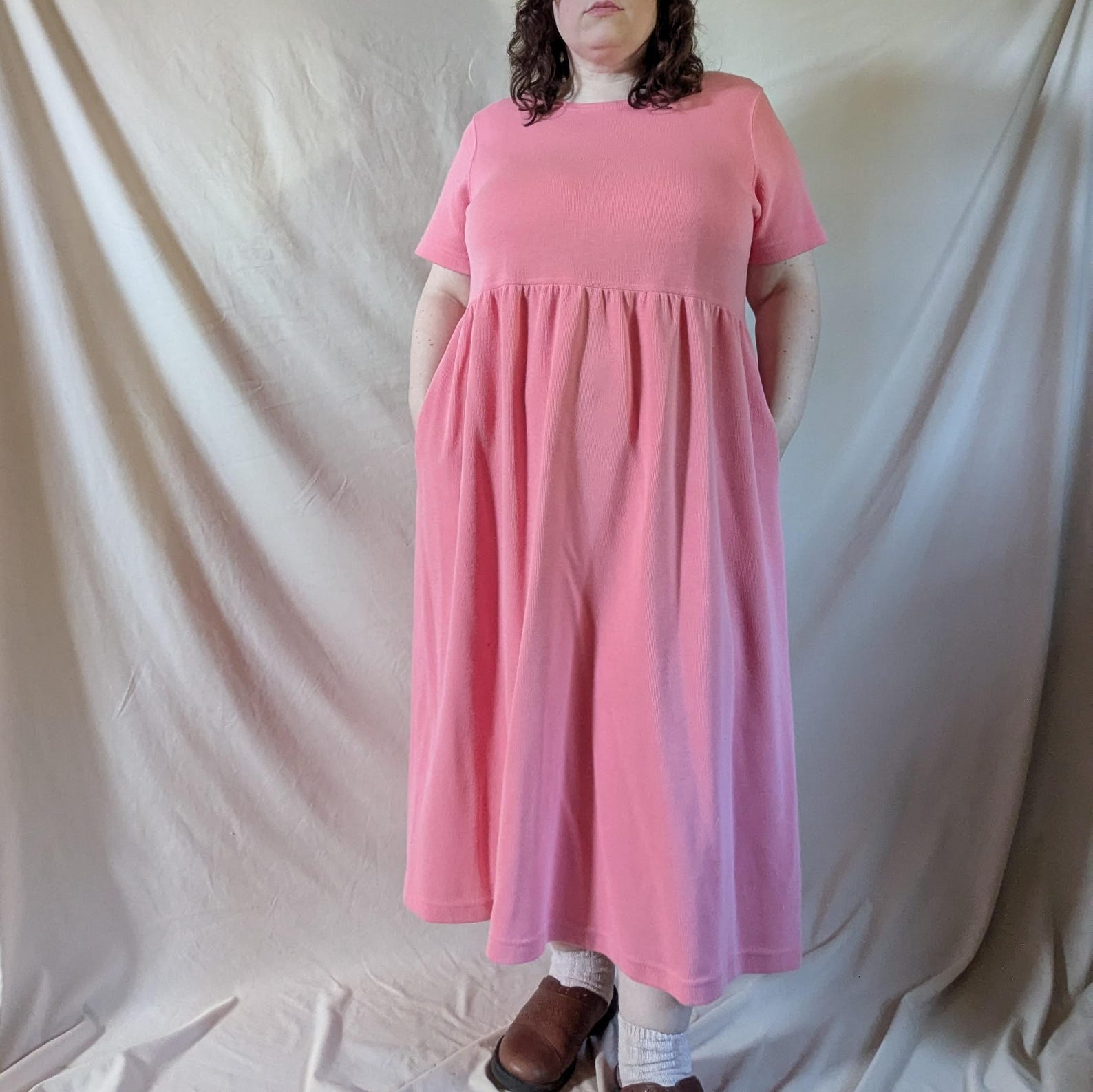 Plus Size / Bust 48 / Waist 48 / Hip 60 / Vintage 90s Pink Babydoll ...