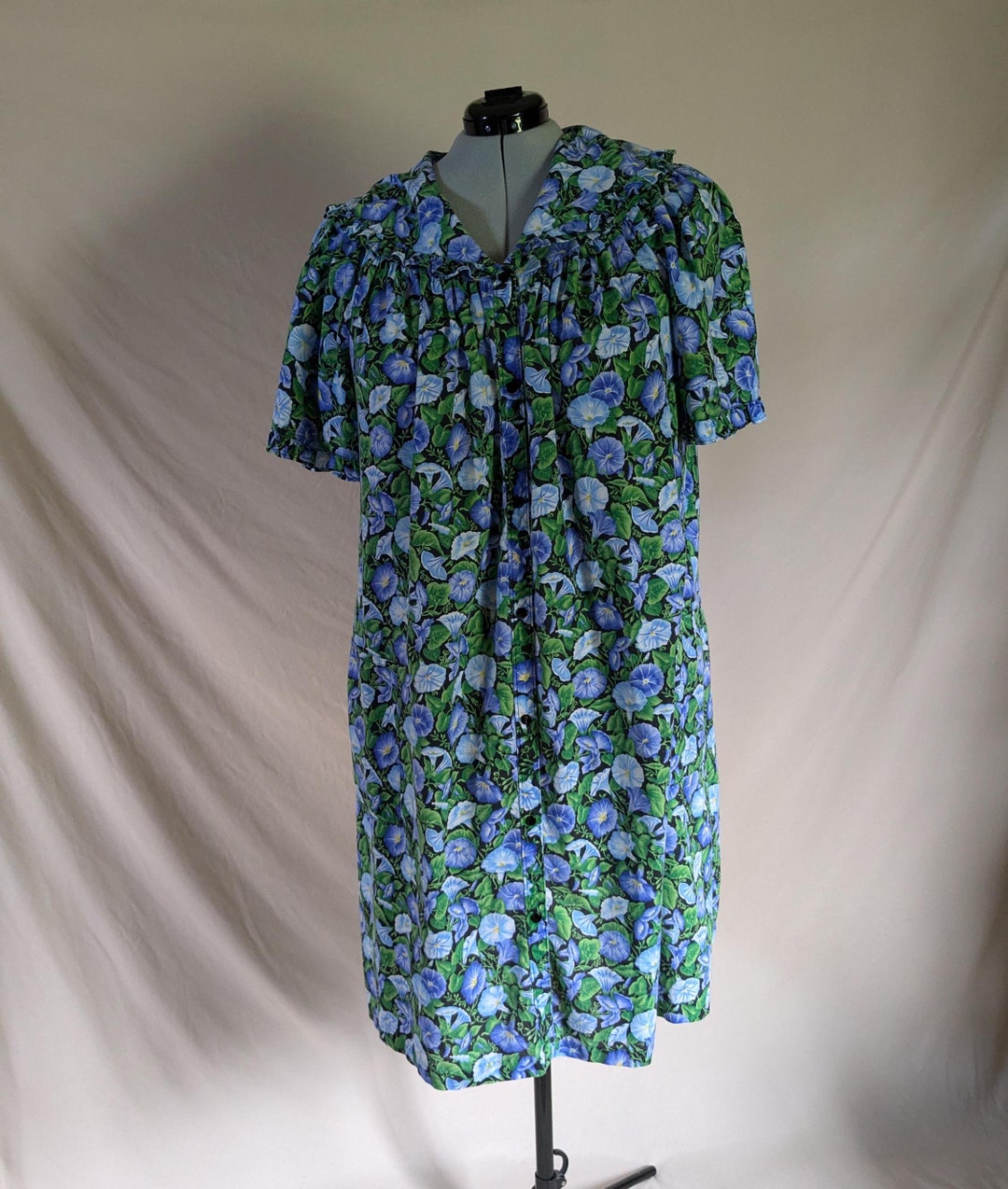 Plus Size / Bust 58 / Waist 62 / Hip 64 / Vintage Snap Front Floral ...
