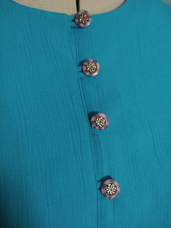 Plus Size / Bust 56 / Waist 59 // Vintage 90s Turquoi… - Gem