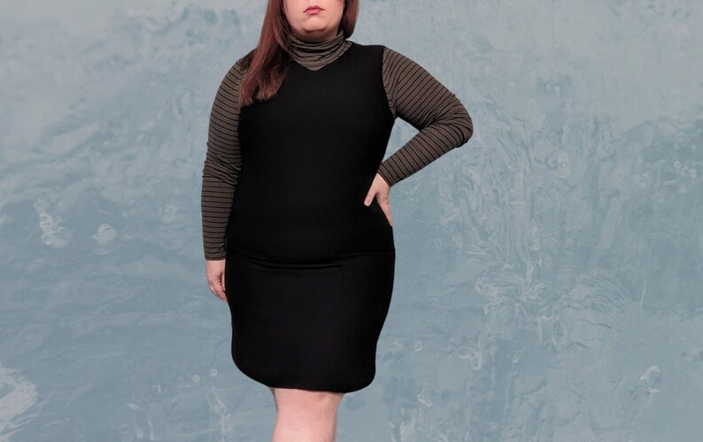 Plus Size / Bust 45 / Waist 44 / Hip 50 / Vintage Black Sleeveless ...