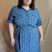 Plus Size / Bust 50 / Waist 48 / Hip 52 / Vintage 90s 00s Blue Floral ...