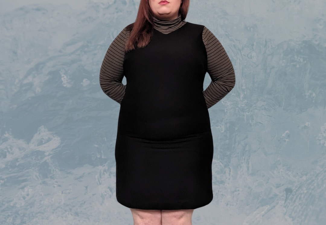 Plus Size / Bust 45 / Waist 44 / Hip 50 / Vintage Black Sleeveless ...