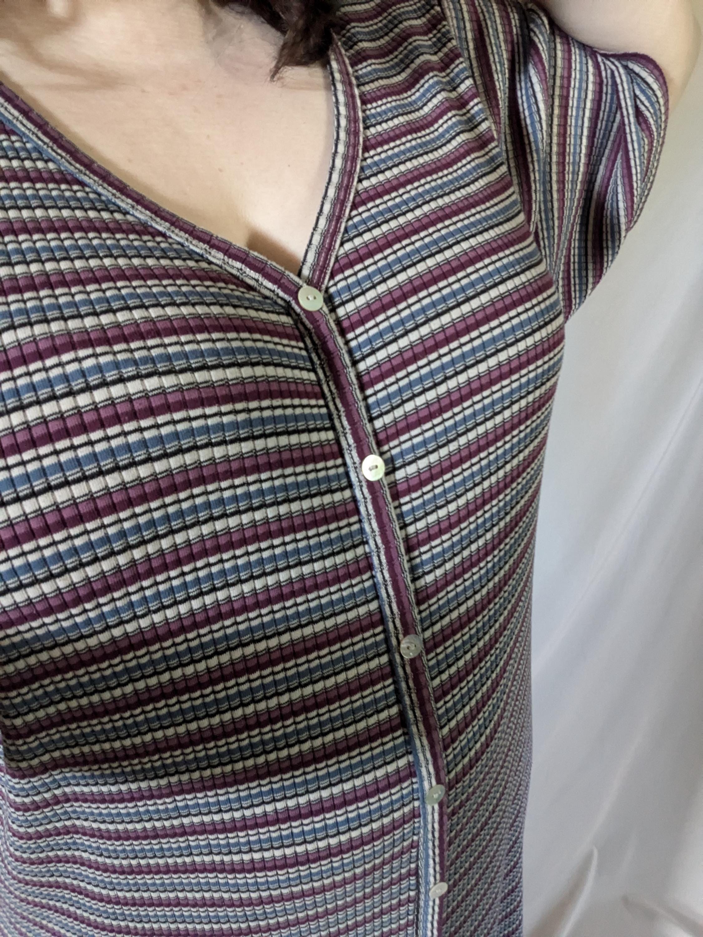Plus Size / Bust 58 / Waist 58 / Hip 62 / Vintage Striped Shirt Dress ...