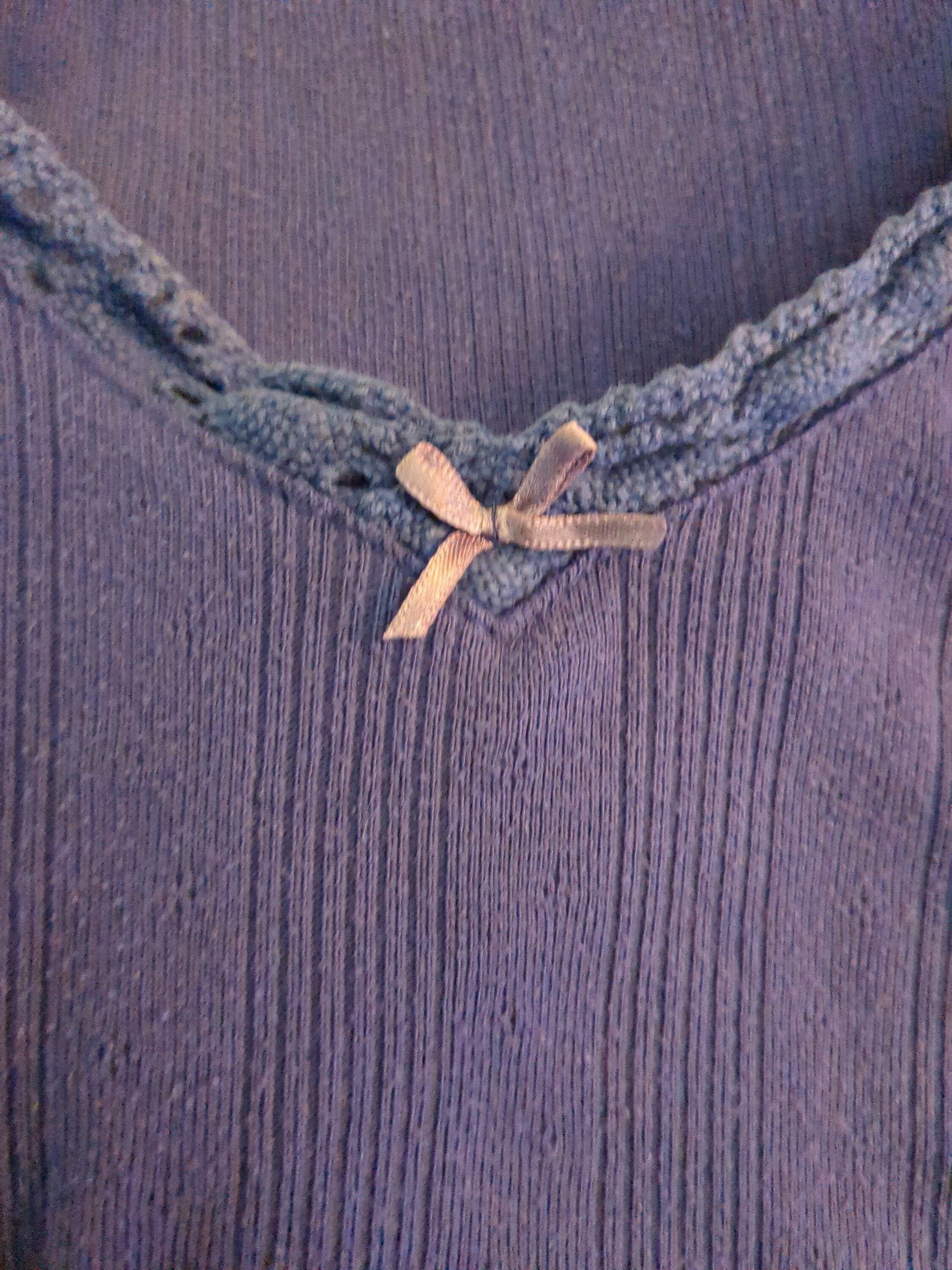 Plus Size / Bust 44 / Vintage 90s Sweet Grape Purple Ribbed Tank With ...