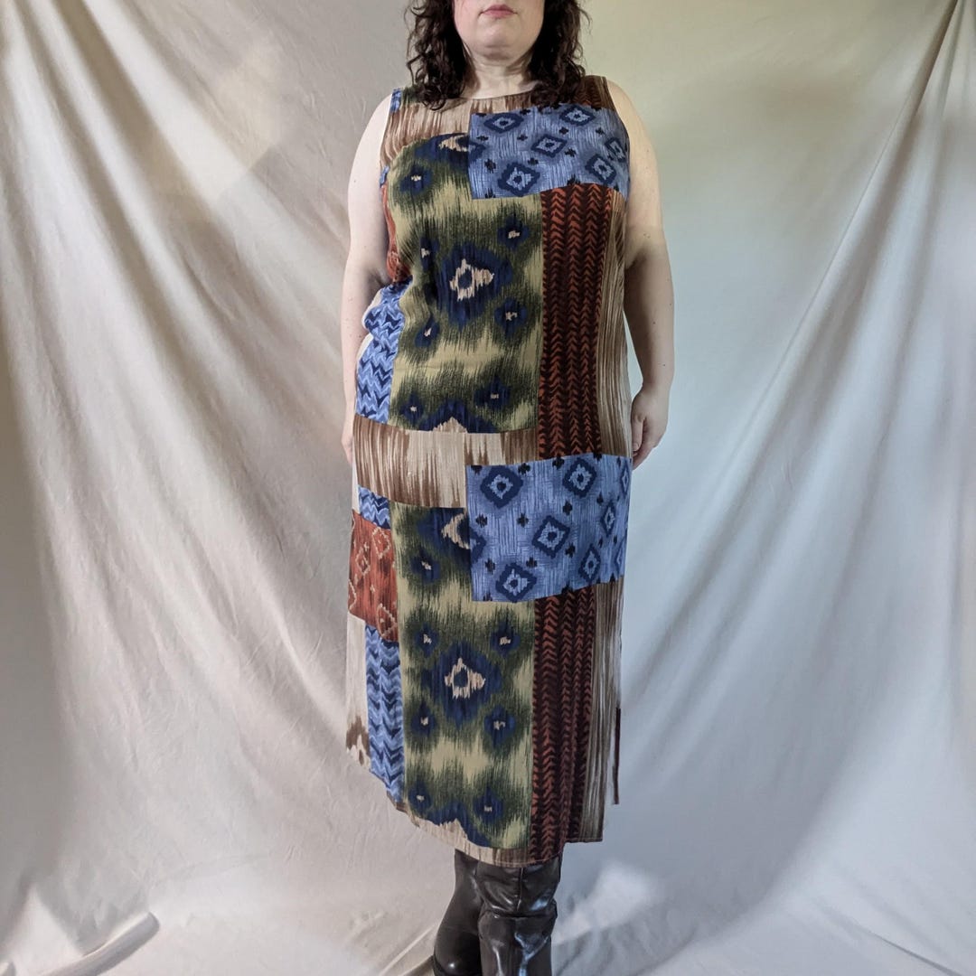 Plus Size / Bust 48 / Waist 48 / Hip 52 / Vintage 90s 00s Orangey Brown ...