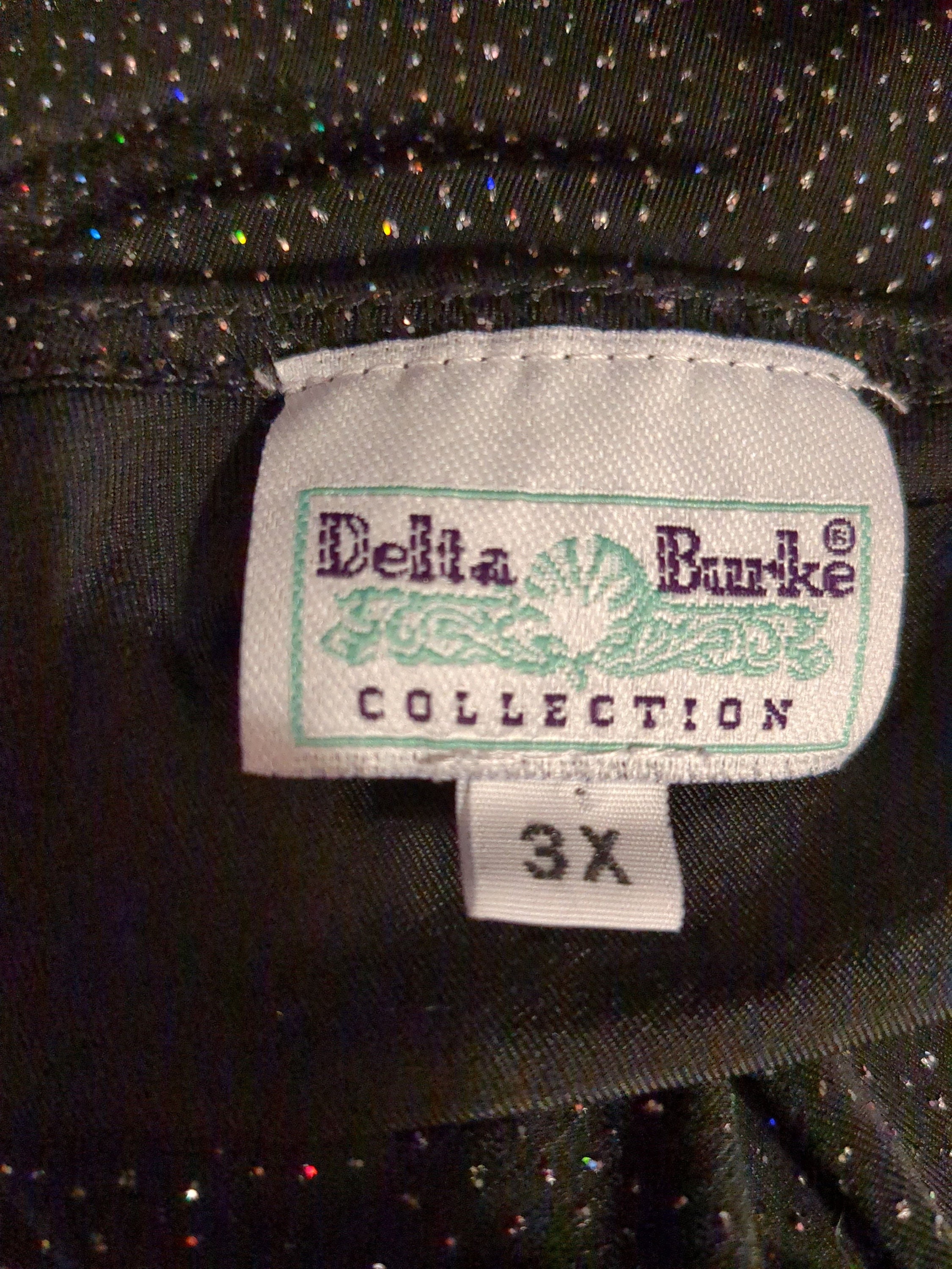 Plus Size Vintage Delta Burke Black Sparkle Duster Coverup Open Fit ...