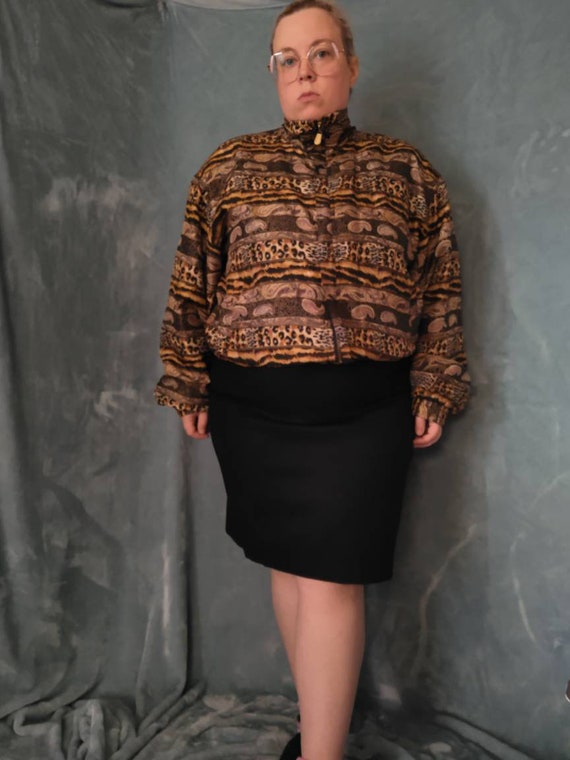 Plus Size Silk / Bust 53 / Waist 38-46 / Vintage 90s … - Gem