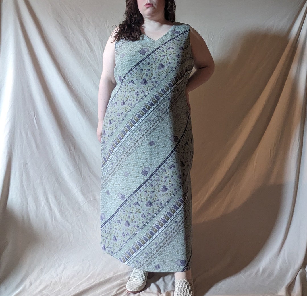 Plus Size / Bust 52 / Waist 52 / Hip 56 / Vintage Sage Green Forest ...
