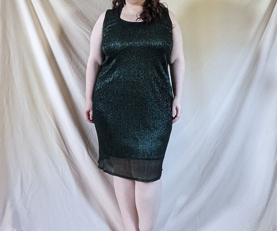 Plus Size / Bust 45 / Waist 39 / Hips 50 / Vintage 00s Sparkling Green ...