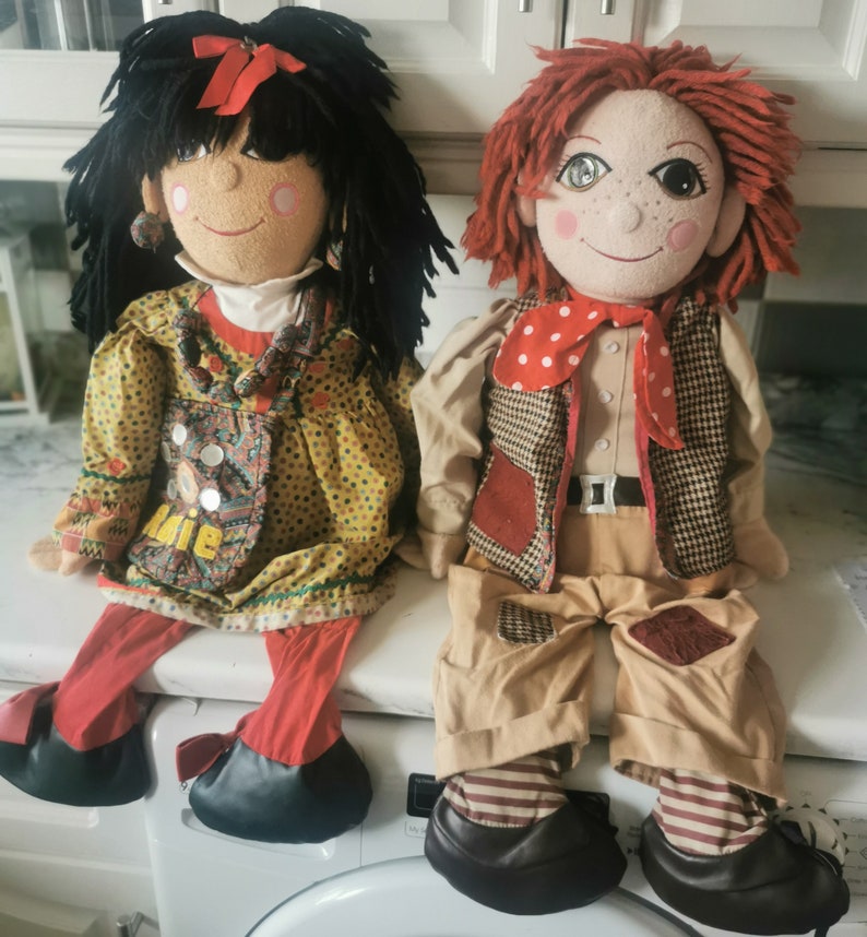 Vintage Rosie & Jim Large Rag Dolls - Etsy