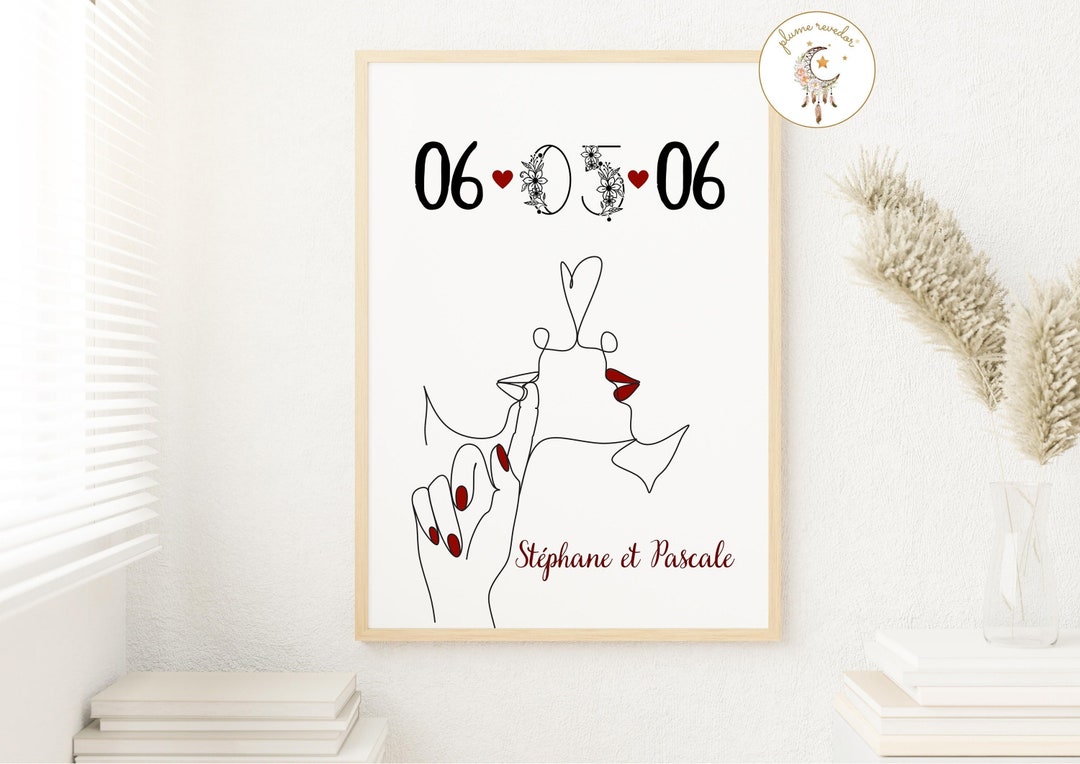 Personalized Couple Date Line Art Poster Wedding Gift - Etsy