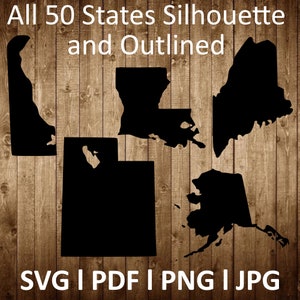 50 States Silhouette and Outline Bundle Use in Design - Etsy