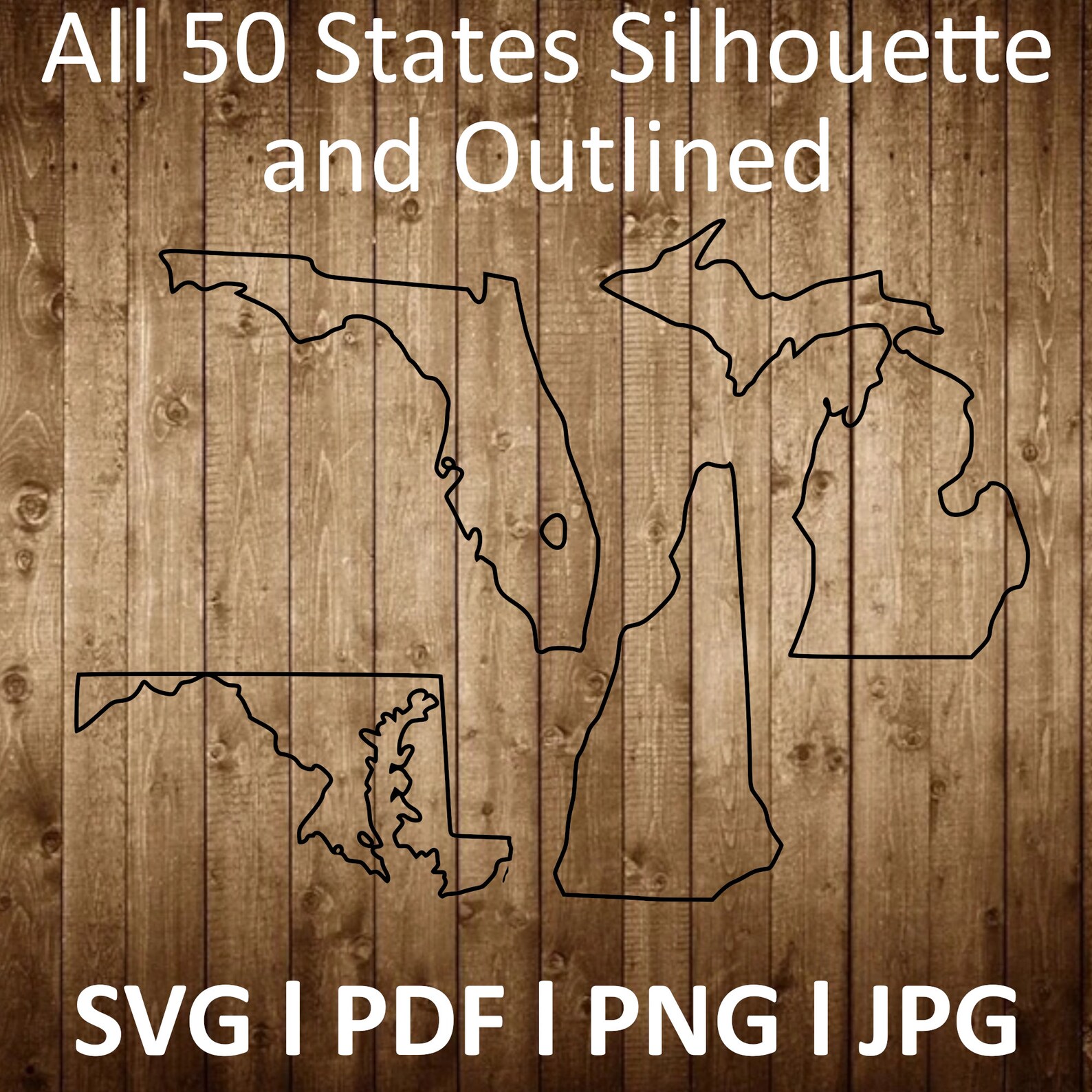 50 States Silhouette and Outline Bundle Use in Design - Etsy