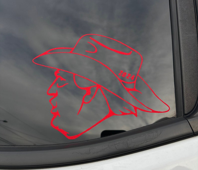 Trump 2024 Cowboy Hat Sticker - Etsy