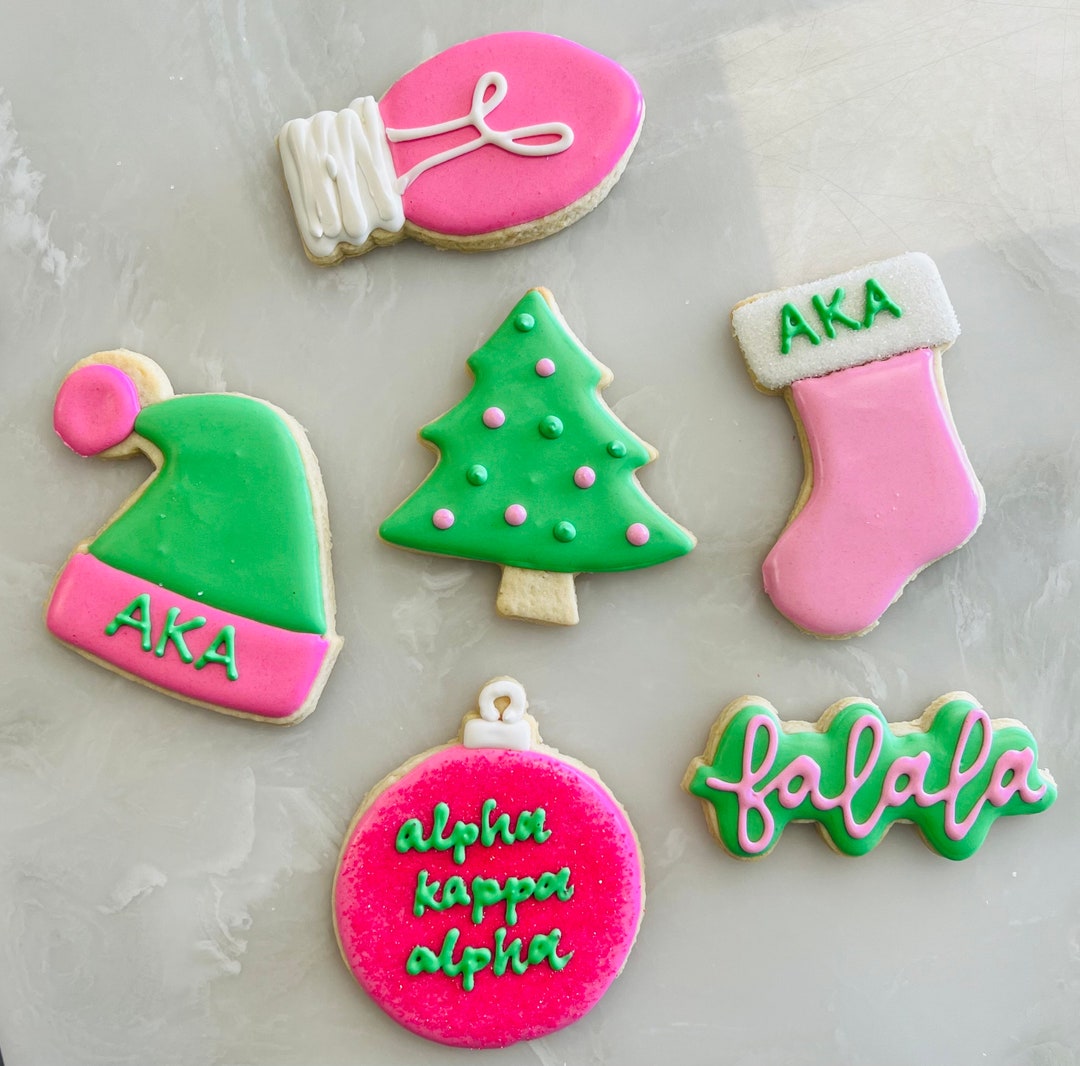 Alpha Kappa Alpha Sorority AKA Christmas Cookies - Etsy