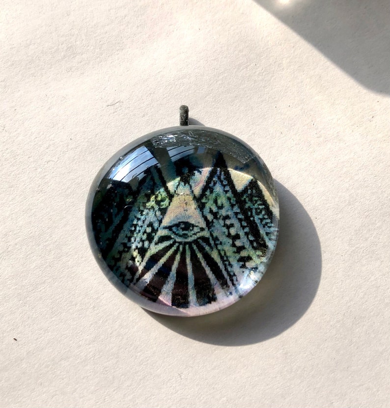 Trippy All Seeing Eye Evil Eye Pyramid Handmade Glass Pendant - Etsy